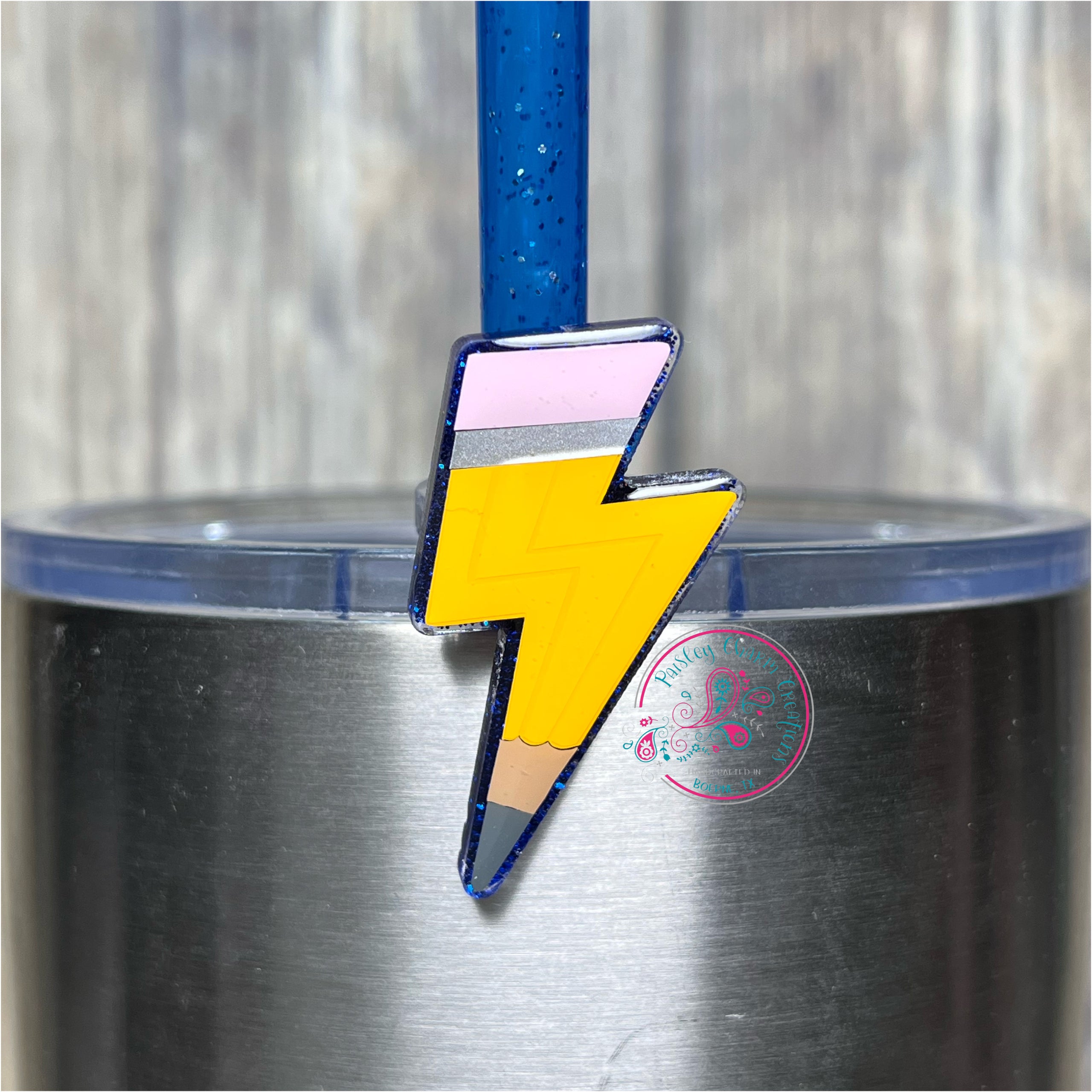 Straw Buddy - Lightning Pencil | Paisley Charm Creations